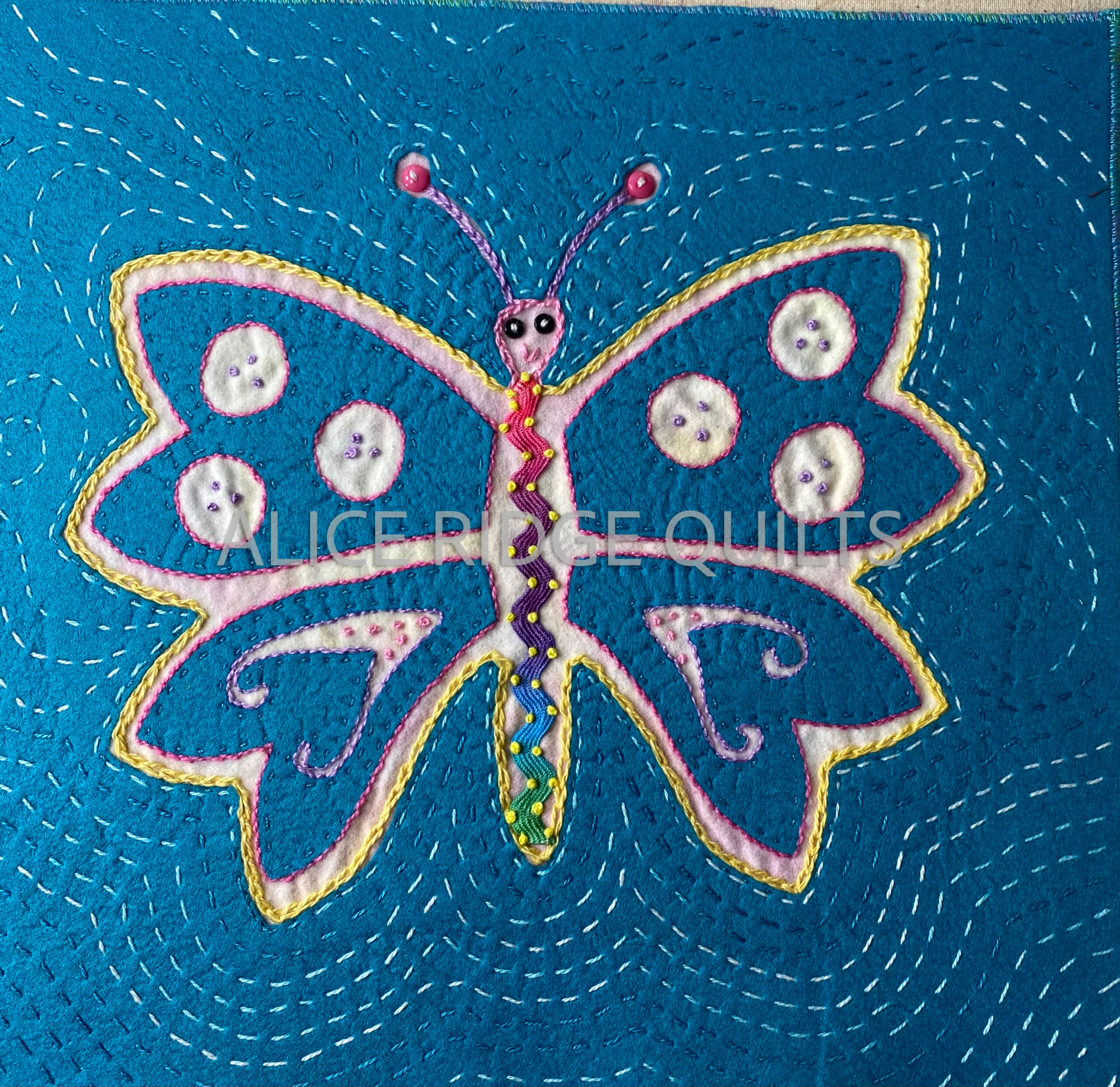 Mock Mola - Butterfly in Springtime - Alice Ridge Quilts
